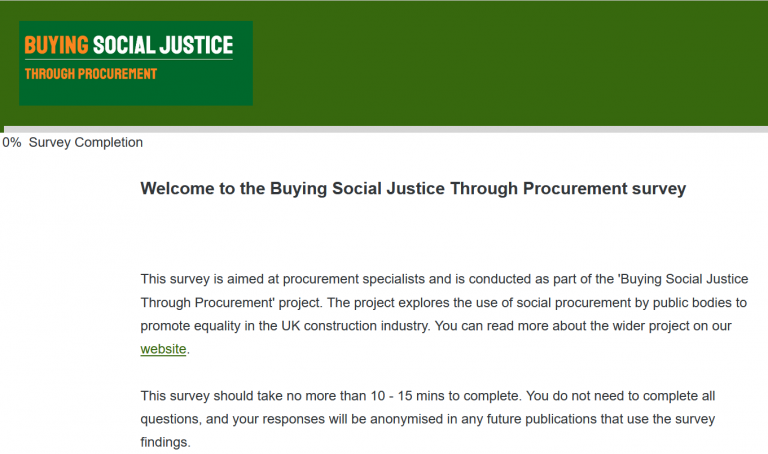 Buying Social Justice project launches major survey of procurement officers